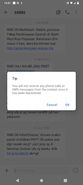 Cara sekat SMS nombor tidak dikehendaki ke hp anda - Beritahu