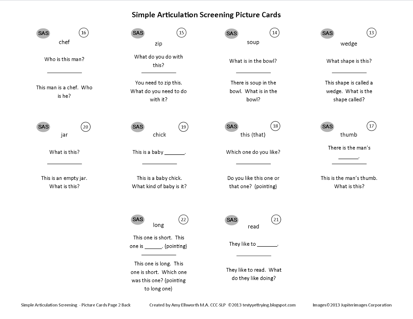 Testy yet trying: Free Simple Articulation Screening Tool