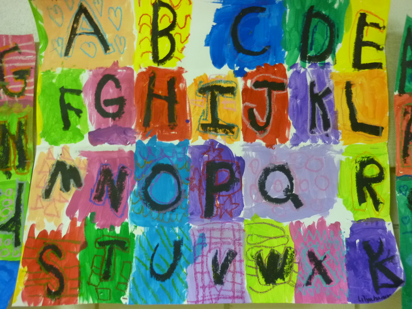 Mrs. Werner's Art Room: Kinder Alphabet Paintings