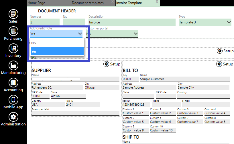 Credit-notes-on-invoices - ERPAG