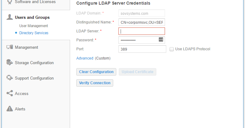 VirtualRealization: EMC UnityVSA : adding LDAP authentication VirtualRealization: EMC UnityVSA : adding LDAP authentication