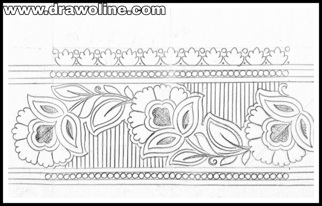 How To Draw Saree Border Design - Design Talk