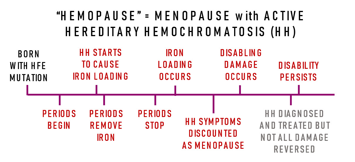 Hemopause illustrated: a different view of menopause and iron overload