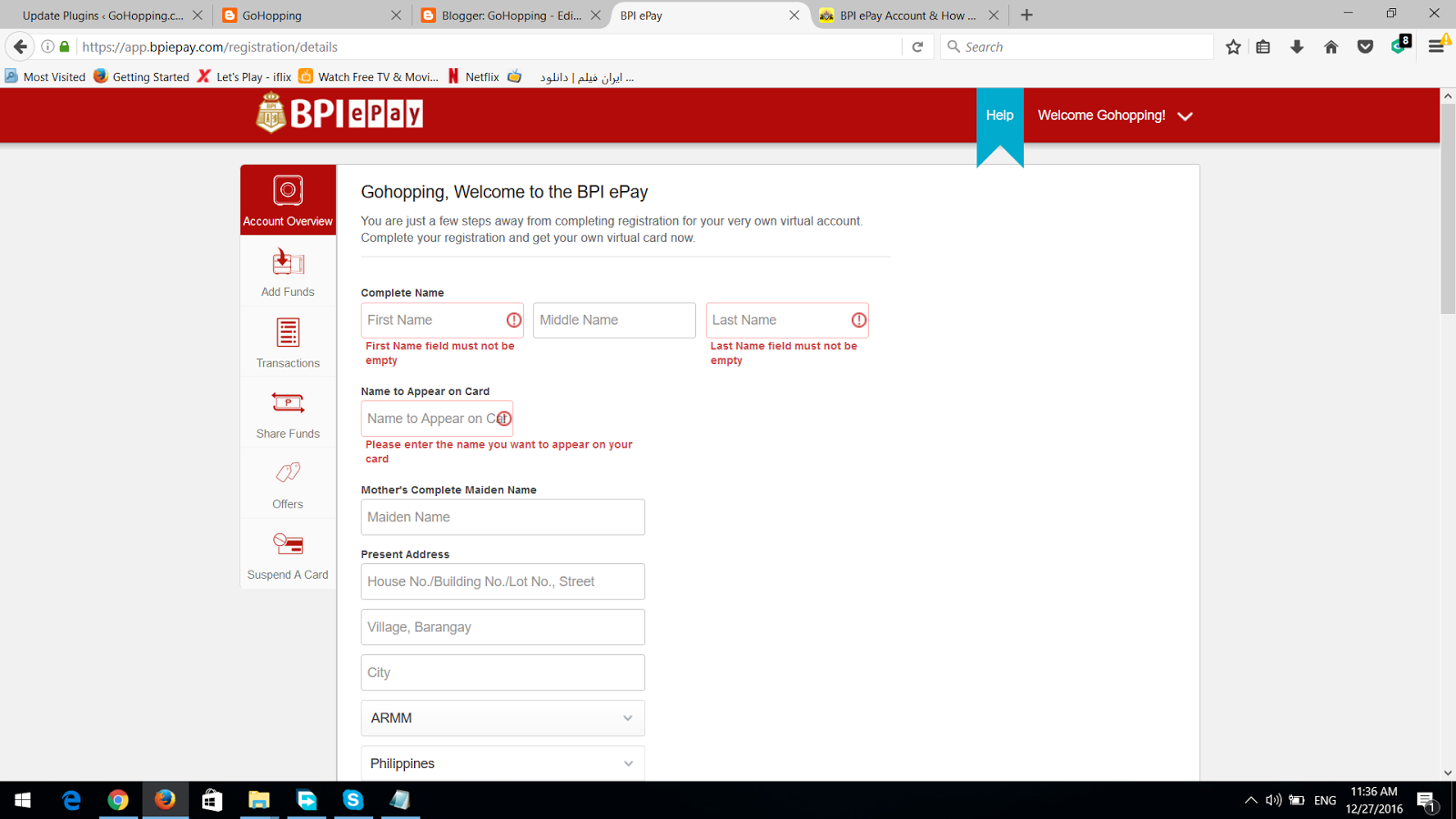 BPI ePay (virtual card) ~ GoHopping