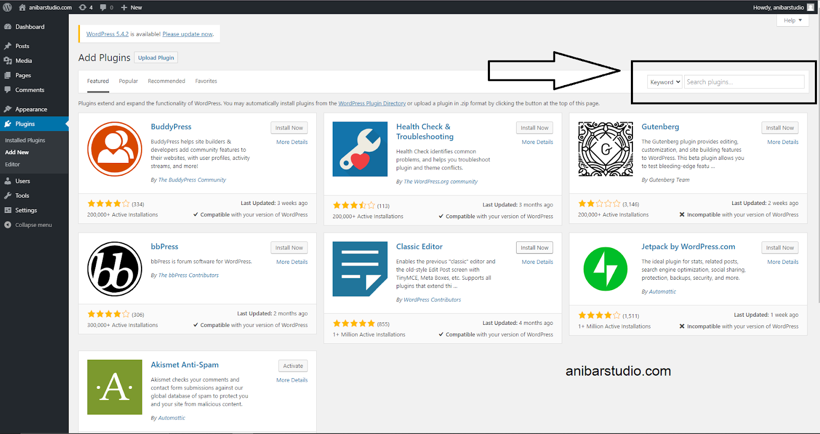 Cara Instal Plugin via Dashboard Wordpress - Anibar Studio