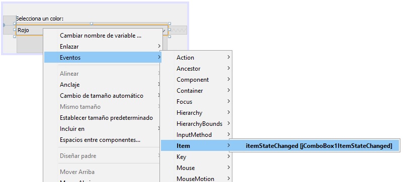 Deshabilitar Jcombobox Al Cambiar De ítem En Java