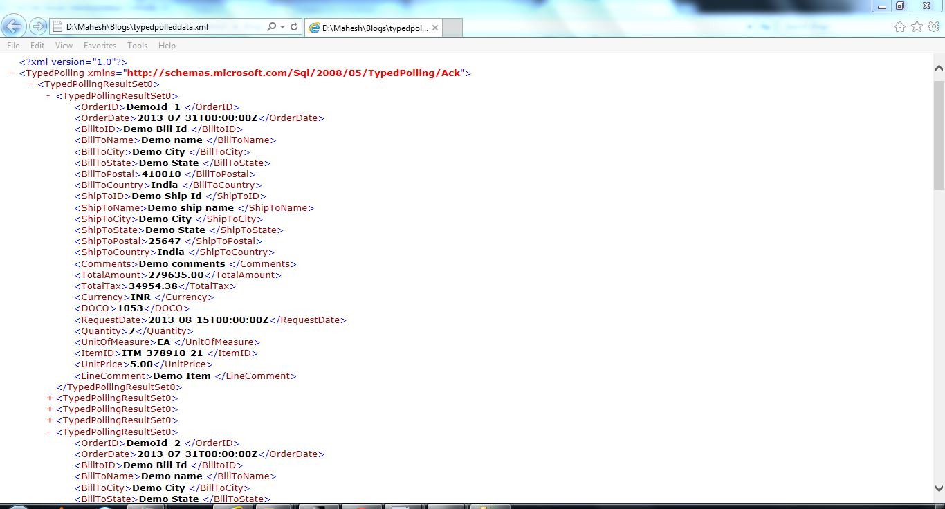 Polling data from SQL using WCF-SQL Adapter in BizTalk 2010 - TypedPolling(From Multiple table)