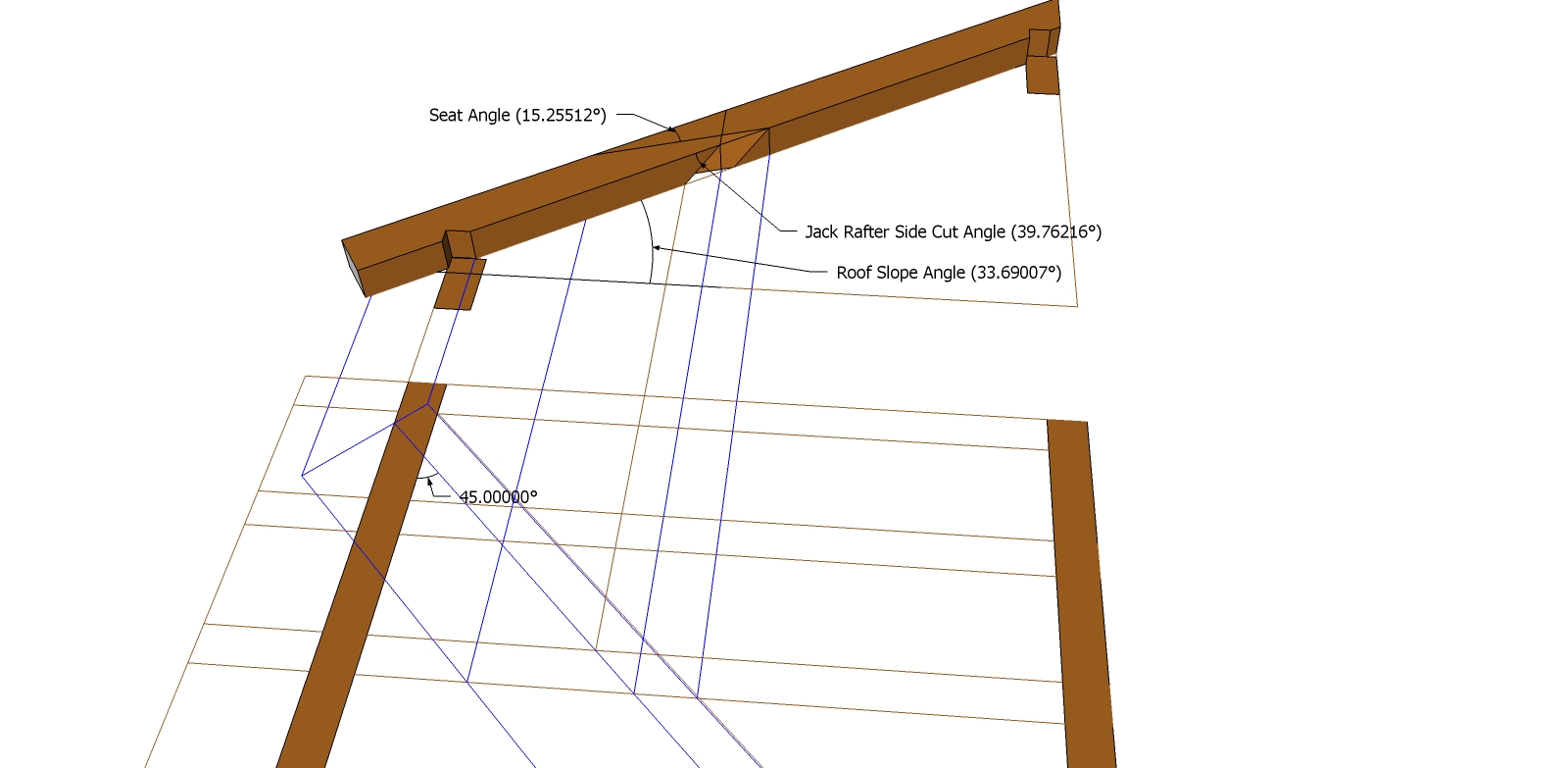 Roof Framing Geometry: Rising Purlin with Rafter Seat Cuts