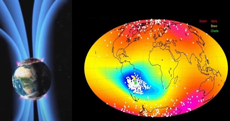Satellite detects Earth's magnetic field weakening - The South Atlantic ...