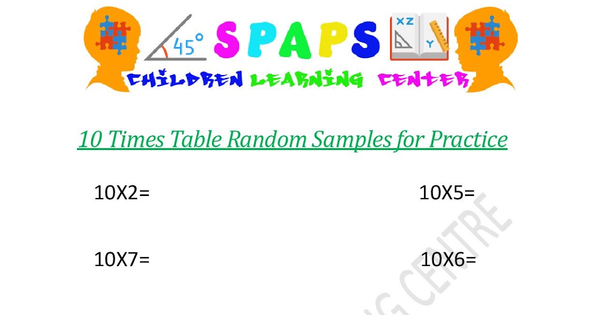 Download 10 Times Table Quiz Printable PDF Worksheets - Practice 10 ...