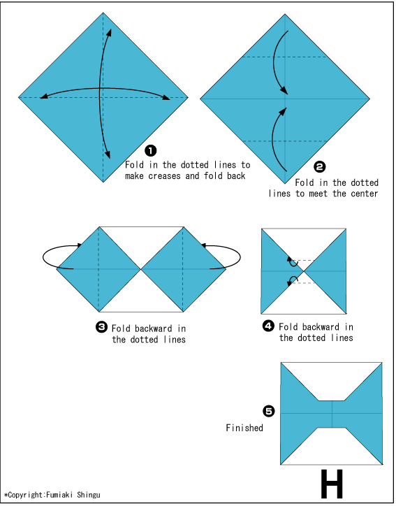 Alphabet H - Easy Origami instructions For Kids