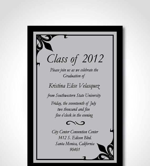 Formal Graduation Invites ~ Certificate Letter