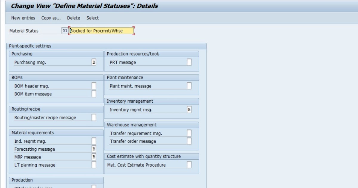 青蛙SAP分享 Froggy's SAP sharing: Question no 3872 : Material Status