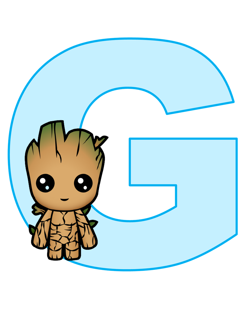 Kits imprimibles gratis : Abecedario baby groot
