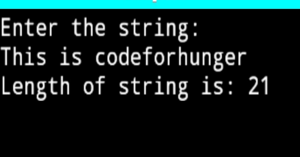 C Program To Calculate Length Of String Using Strlen Function C Program To Calculate Length Of String Using Strlen Function