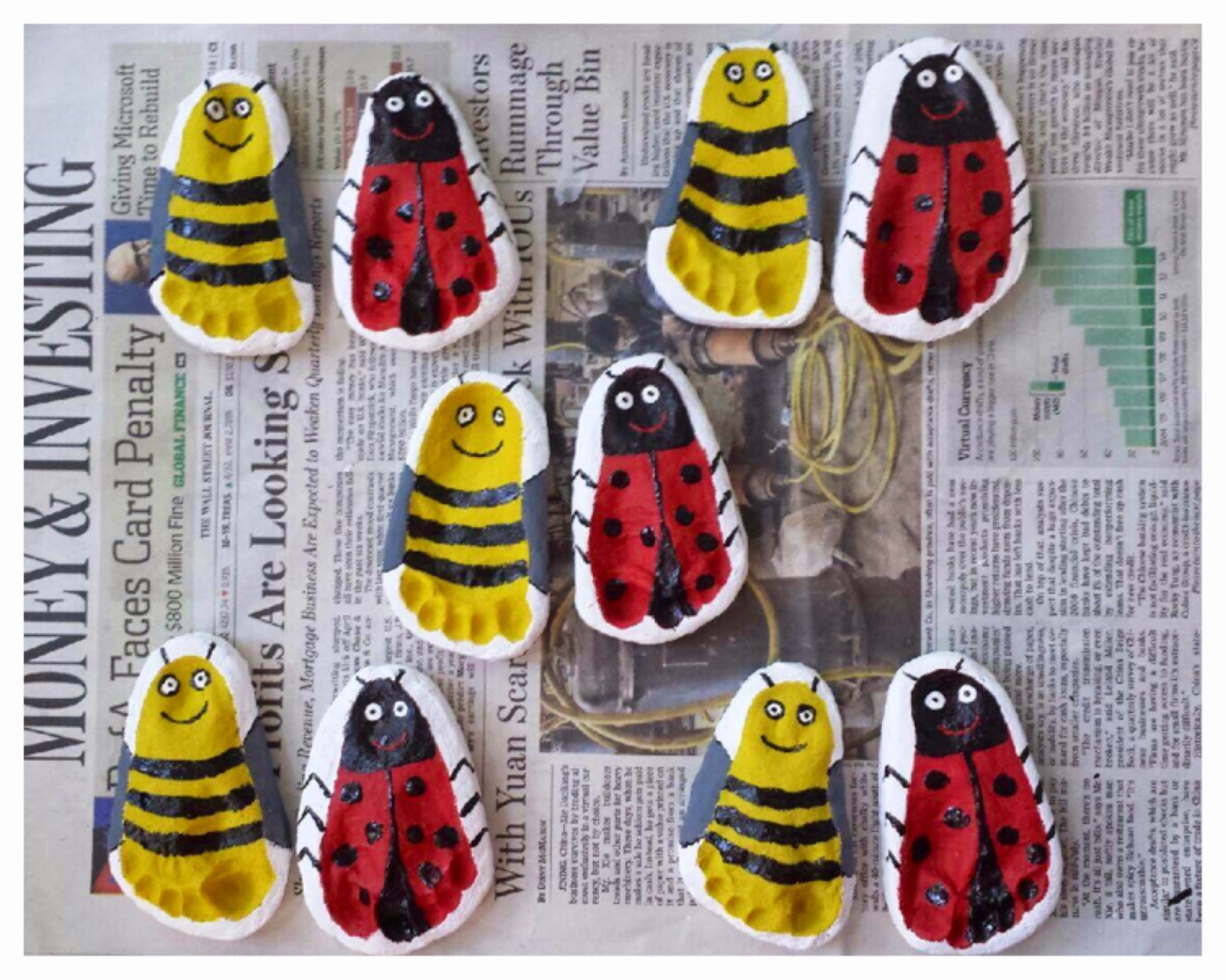 The House of Holly: DIY: Ladybug & Bumblebee Footprint Keepsakes