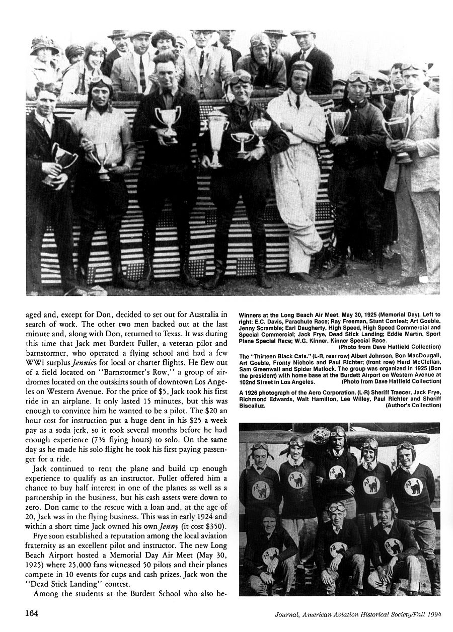 JACK FRYE - Aviation Pioneer: Aero Corp & Standard Airlines by Ed Betts