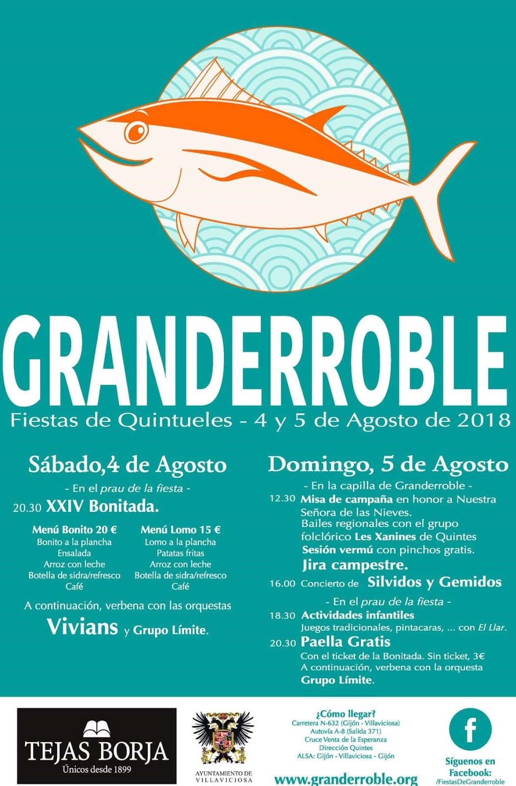 QUINTES-Mirador del Cantábrico: Programa fiestas de Granderroble 2018