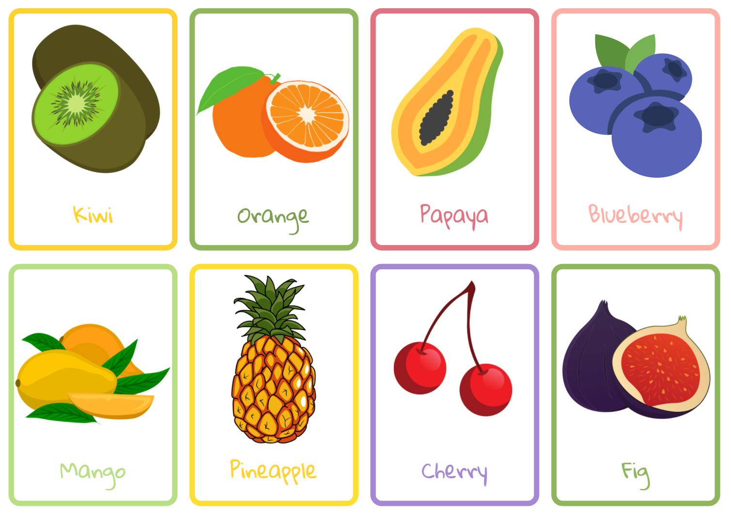 FRUITS FLASHCARD