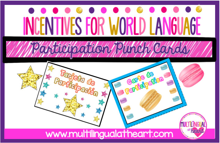 Participation Punch Cards for Language Class | Multilingual at Heart