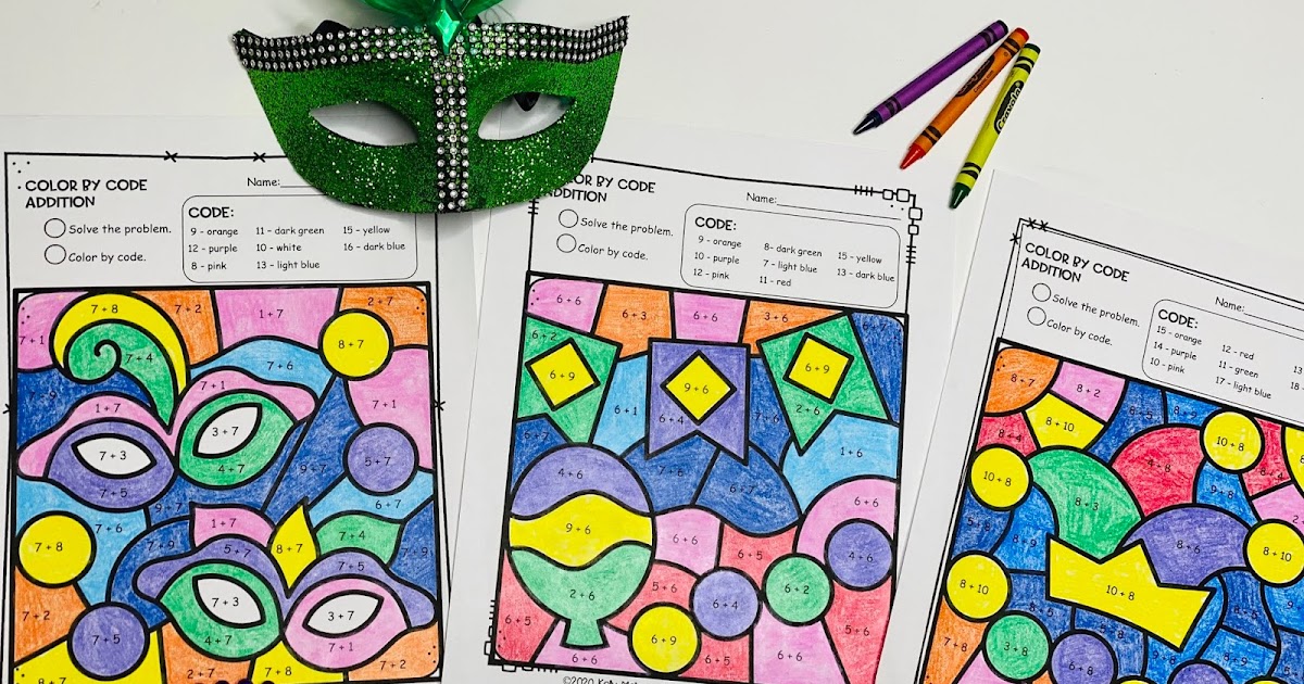 An Apple For The Teacher: Mardi Gras Color By Number