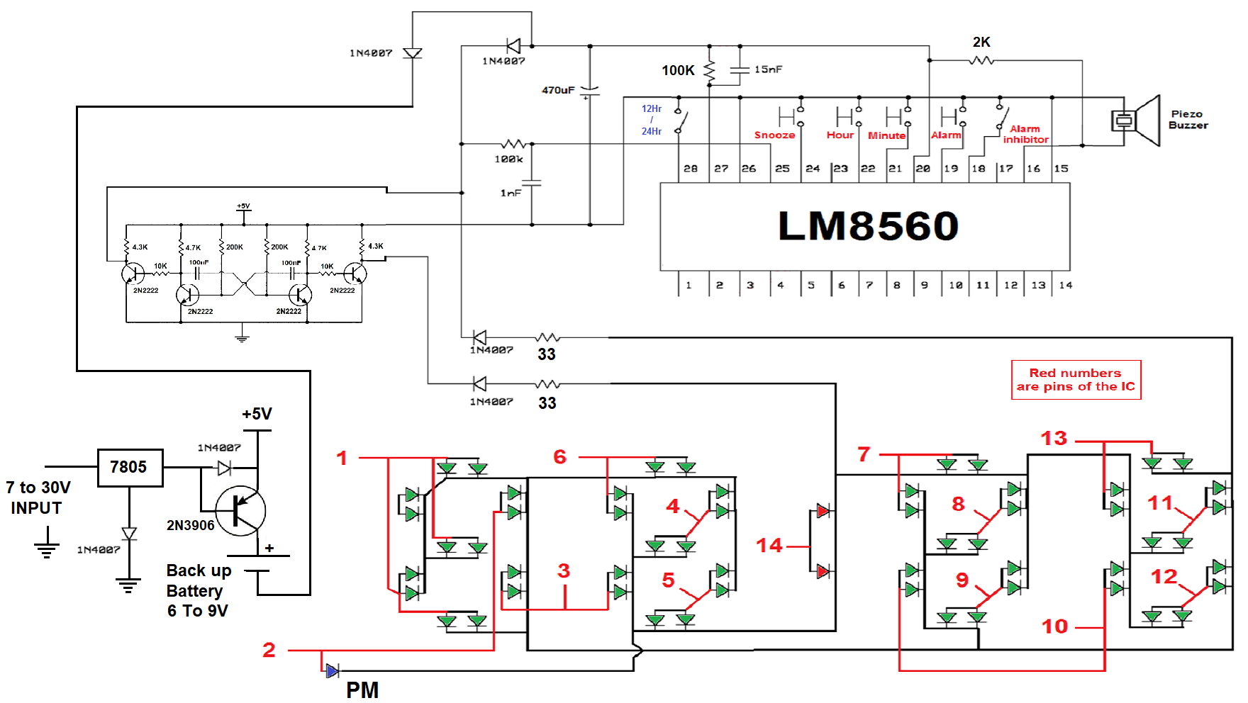 24Hr Digital LED Clock Without using Microcontroller ~ Simple Projects