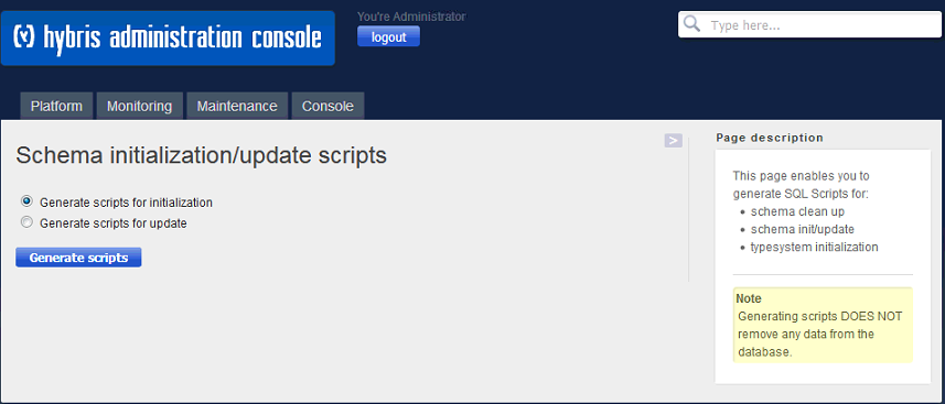 Hybris: Initializing and Updating SAP Hybris Commerce