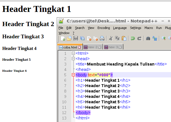 Mengenal Tag Heading dalam HTML | Butuh Script