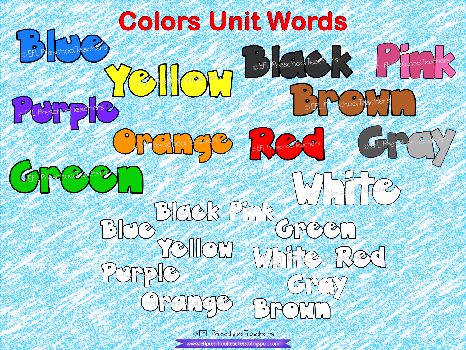 ESL/EFL Preschool Teachers: COLORS Theme for Kindergarten- Holistic ...