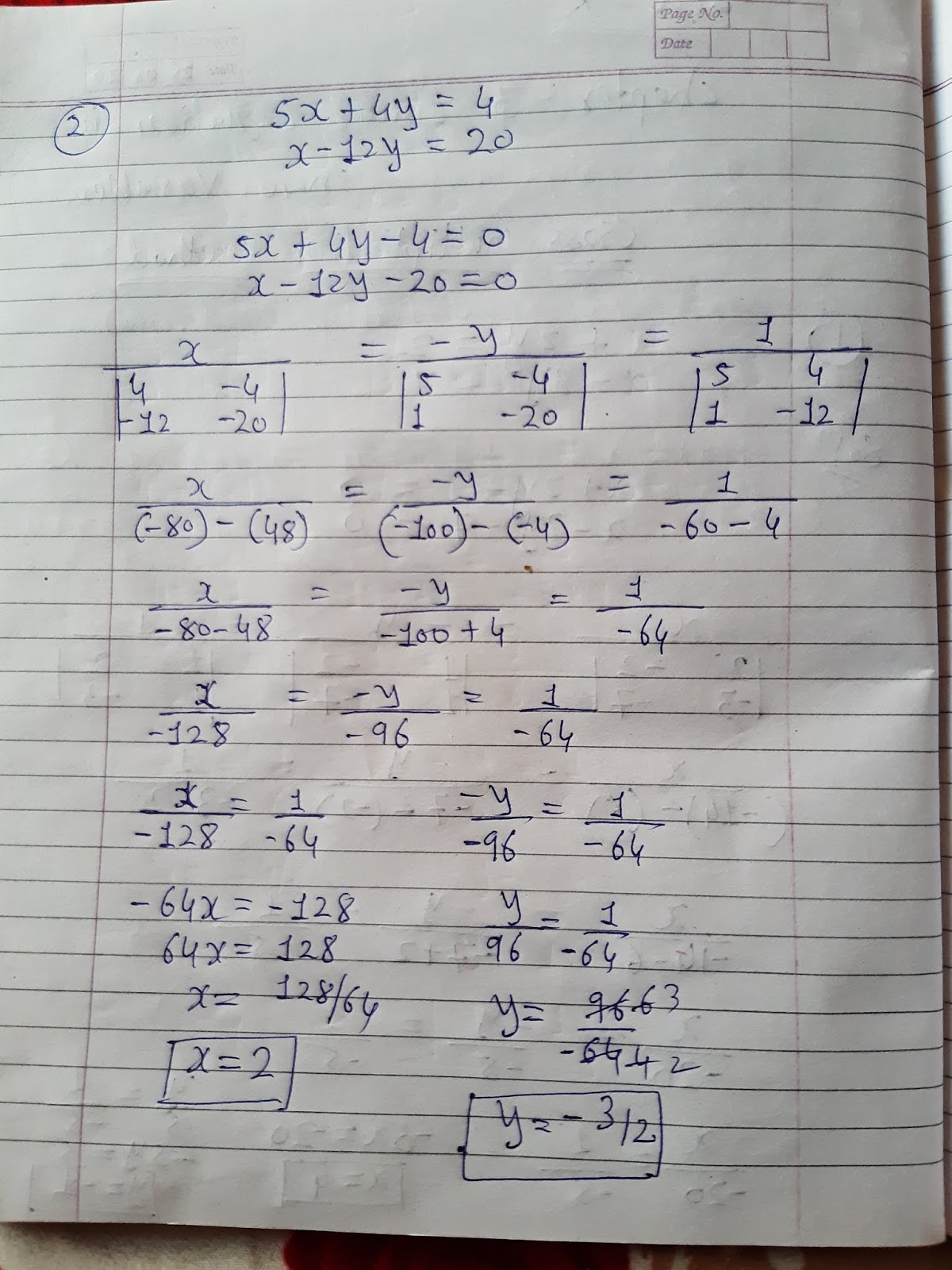 Math grade 10th Chapter 3 Linear Equation 25/05/20 class work