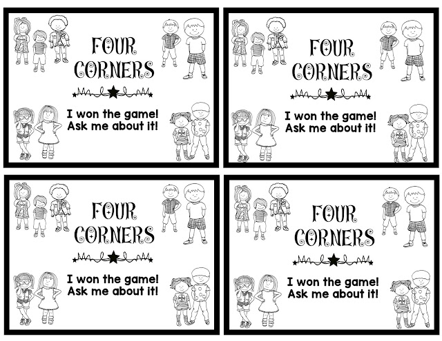 First Grade Bloomabilities: Four Corners Game