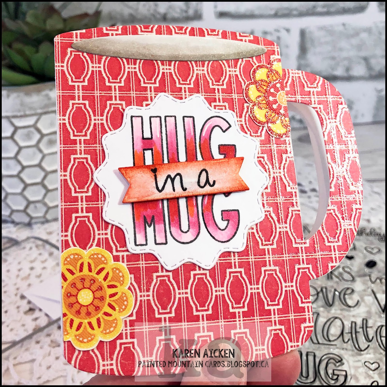 Painted Mountain Cards: Mug Shaped Card