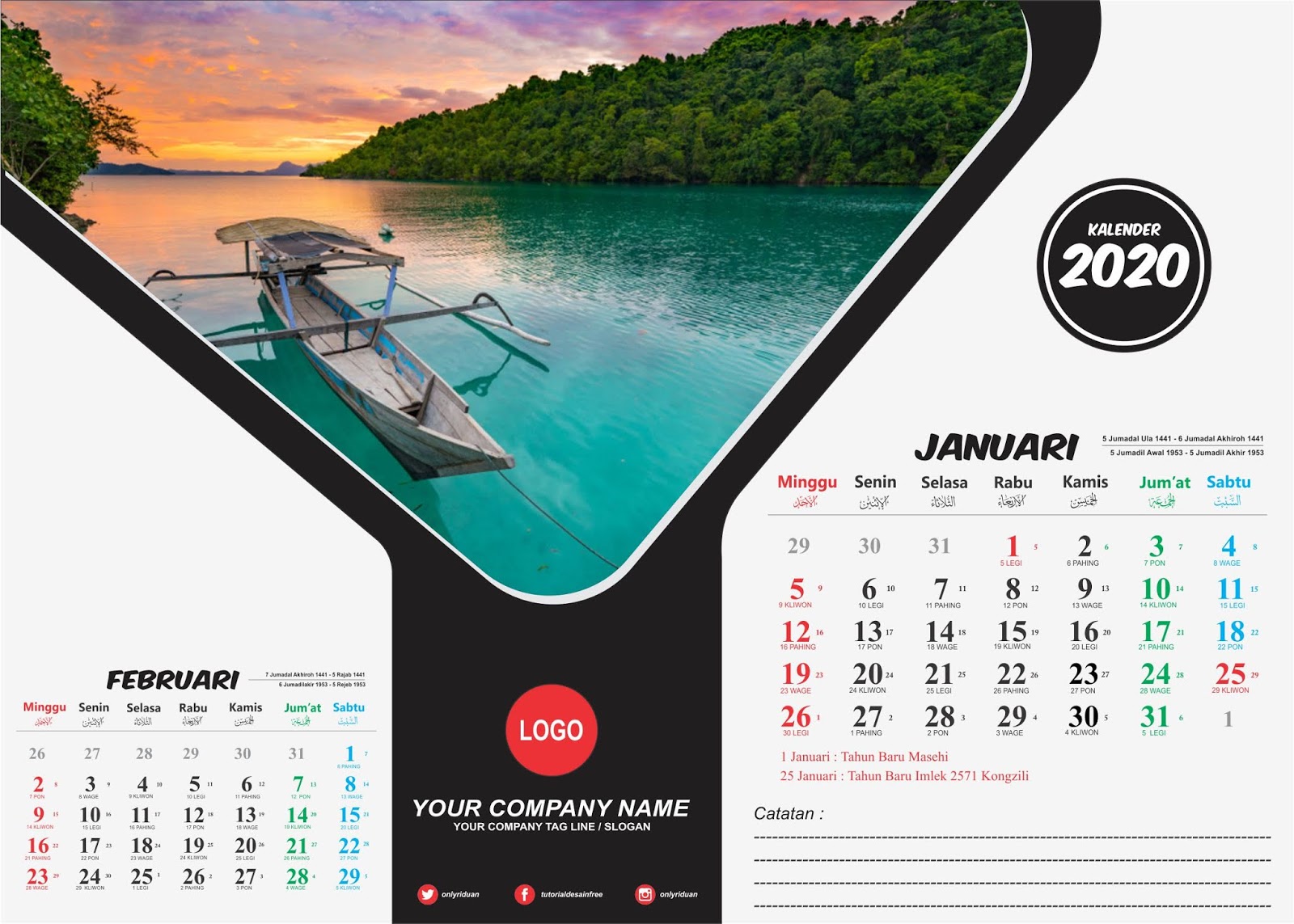 Desain Kalender Duduk 2020 dengan CorelDraw - TUTORiduan.com