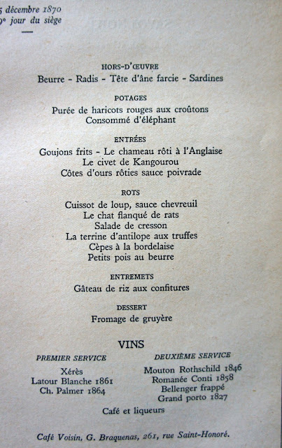 A thing of beauty: Menu du jour.