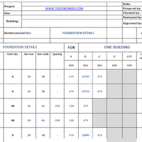 Bar bending schedule BBS excel sheet - CEngineer PEDIA