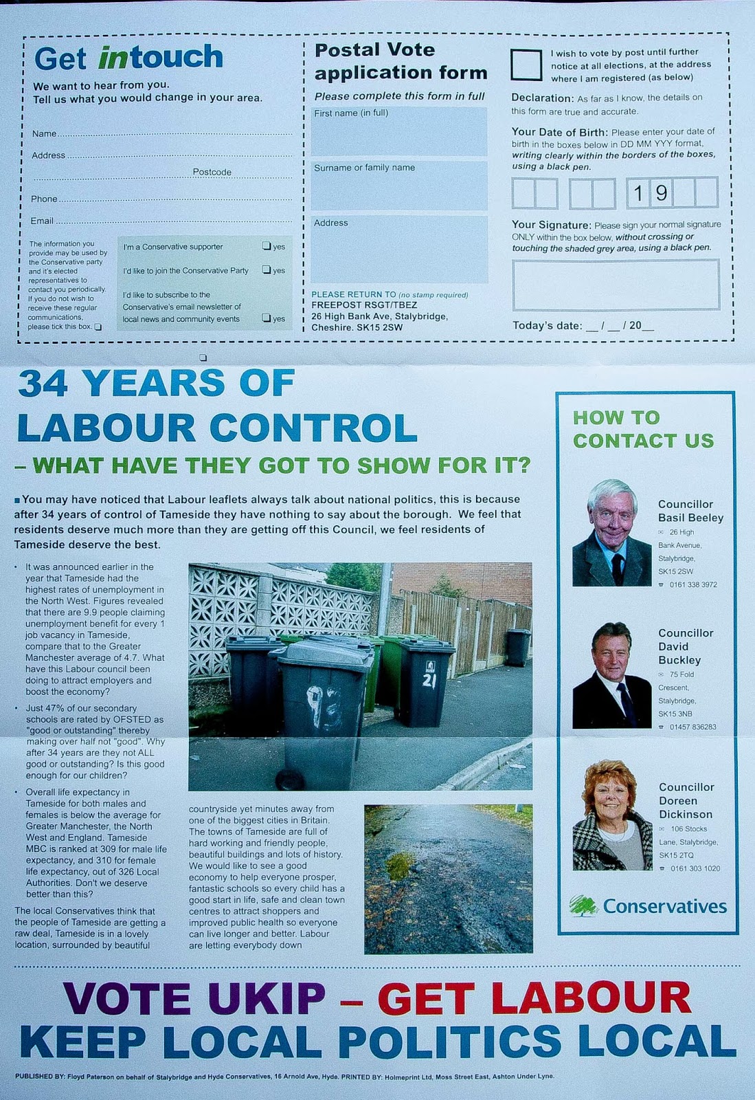 Tameside Citizen: Vote UKIP - Get Labour