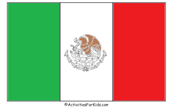 Mexico Flag Coloring Pages - Fun Coloring