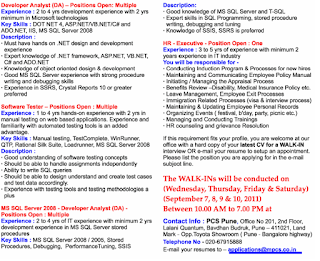 PCS Professional Consulting Services Inc. Walkin interview in Pune ...