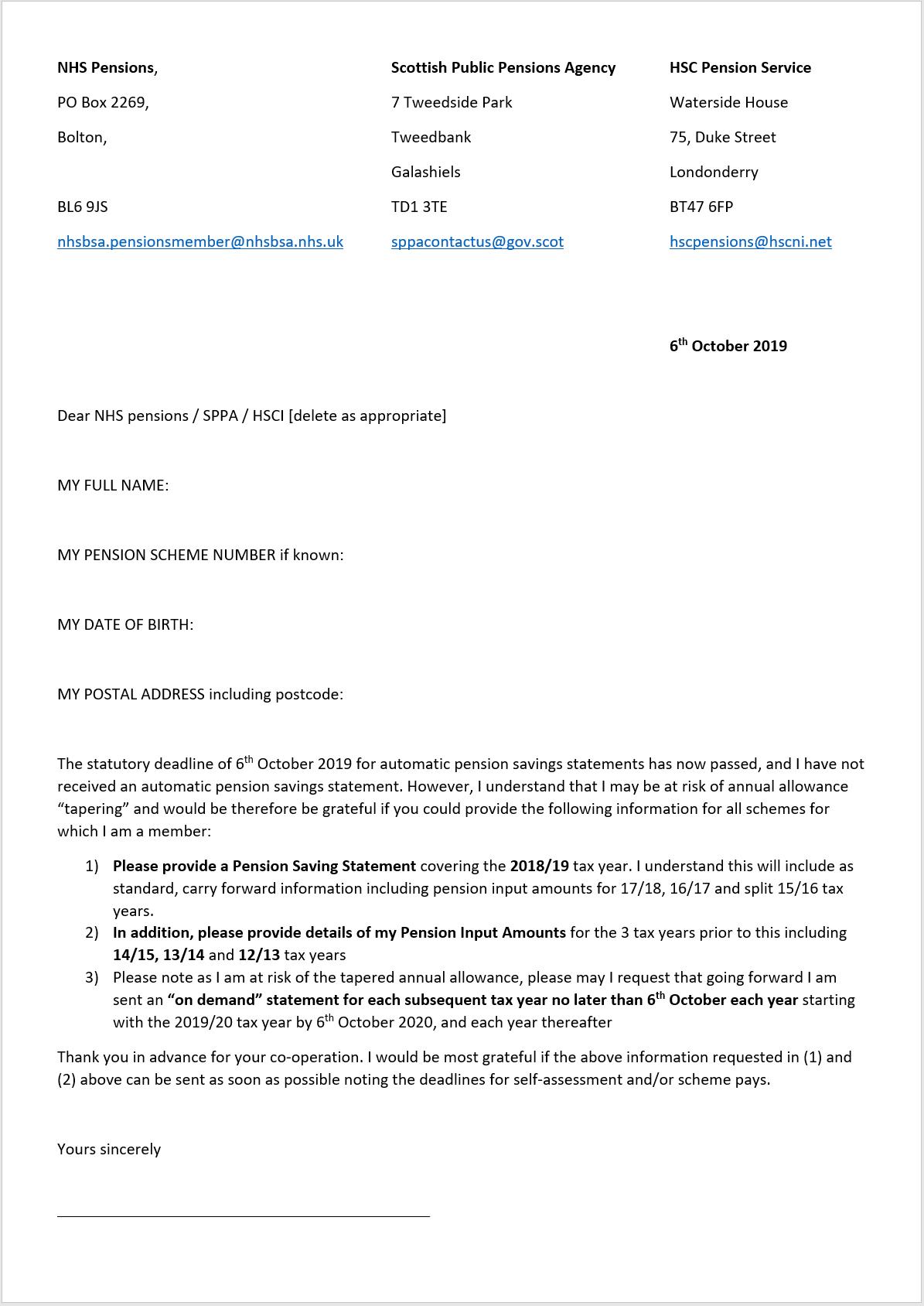 Pension Letter Template ~ Resume Letter