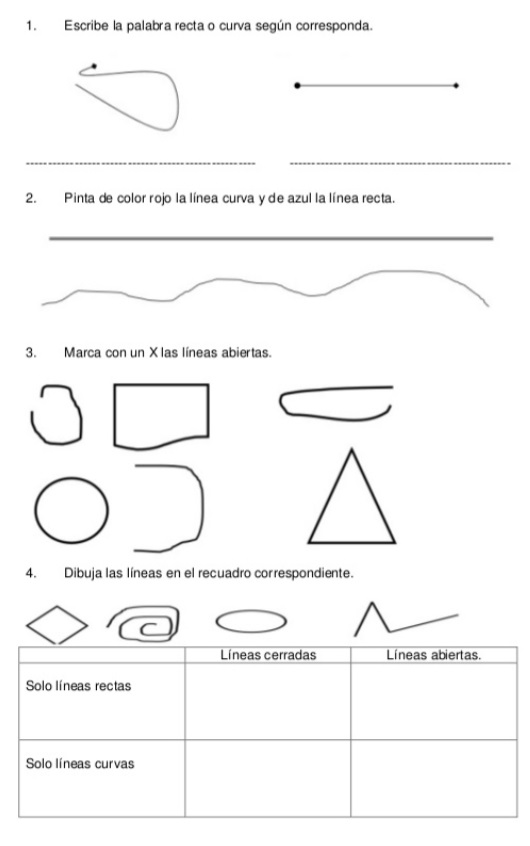 Seño Rami: Geometría - Lineas rectas, curvas cerradas y abiertas