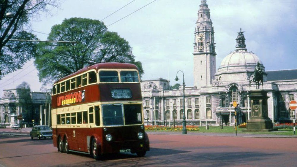 transpress nz: Cardiff trolleybuses, Wales, 1960s