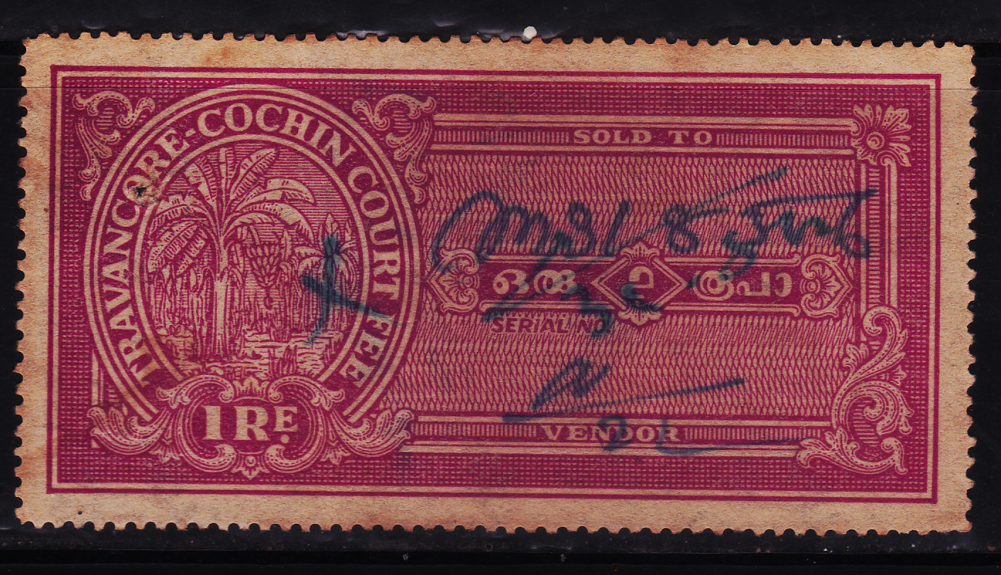 Heritage of India stamps site: India State TravancoreCochin Fiscal ...