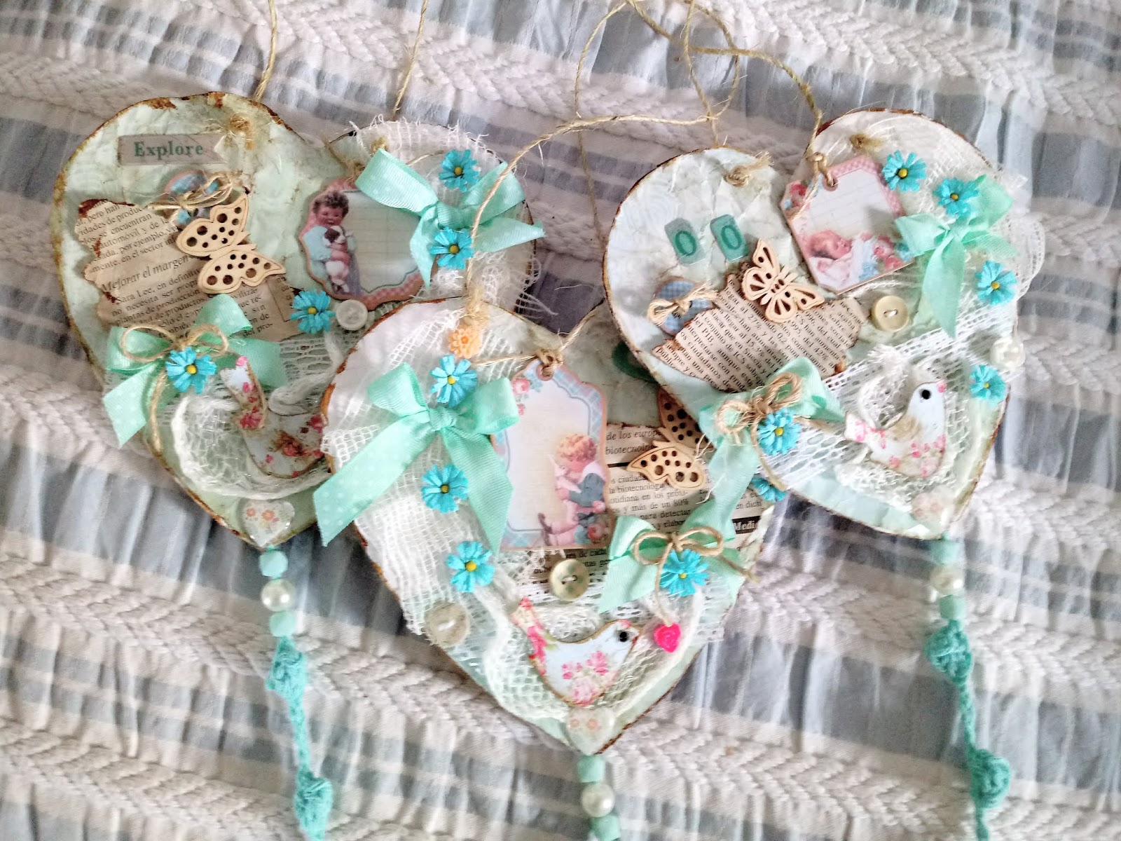 Un corazón shaby chic turquesa