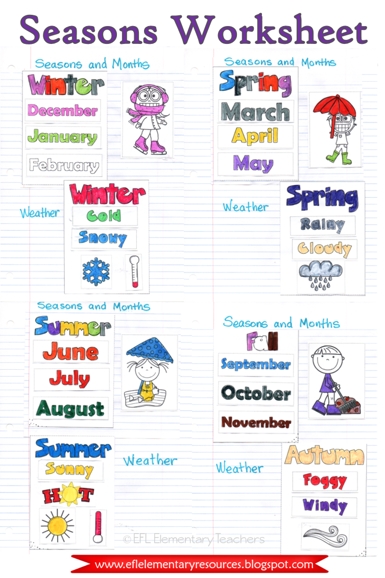 EFL Elementary Teachers: SEASONS and Weather