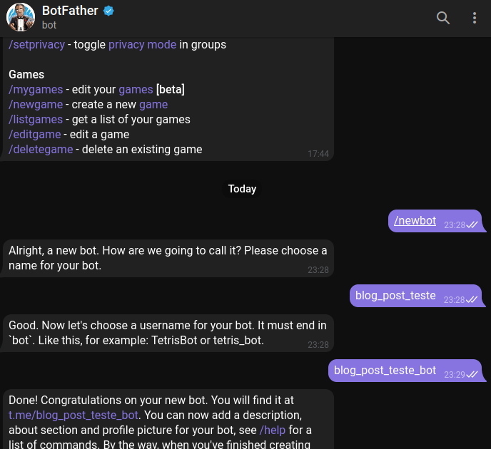 Lucaspolodev Criando Um Bot No Telegram