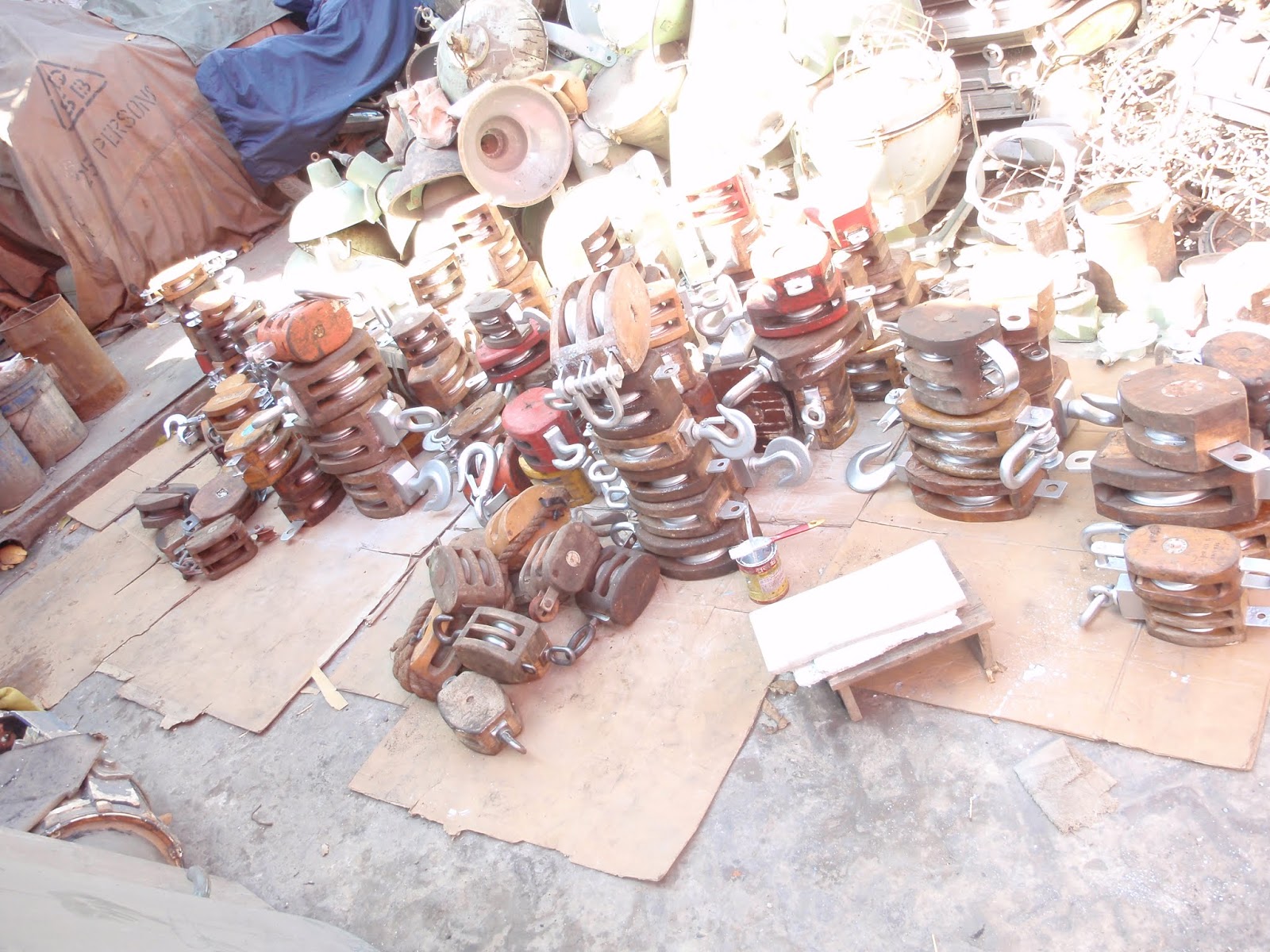 Pulley :Standard Wood Shell Blocks for Manila Rope, Single and multiple ...