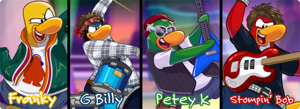 Mustache Club Penguin: Conhecendo mascotes: Quem é a Penguin Band?
