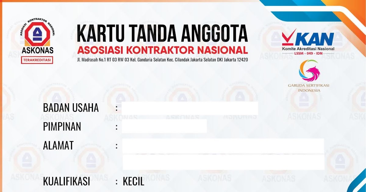 KARTU TANDA ANGGOTA - KTA ~ DPC ASKONAS TANGERANG SELATAN