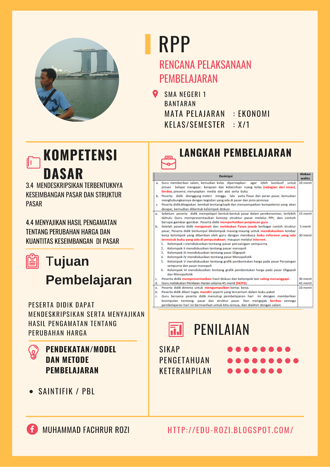 RPP Satu Lembar Mata Pelajaran Ekonomi ~ learning