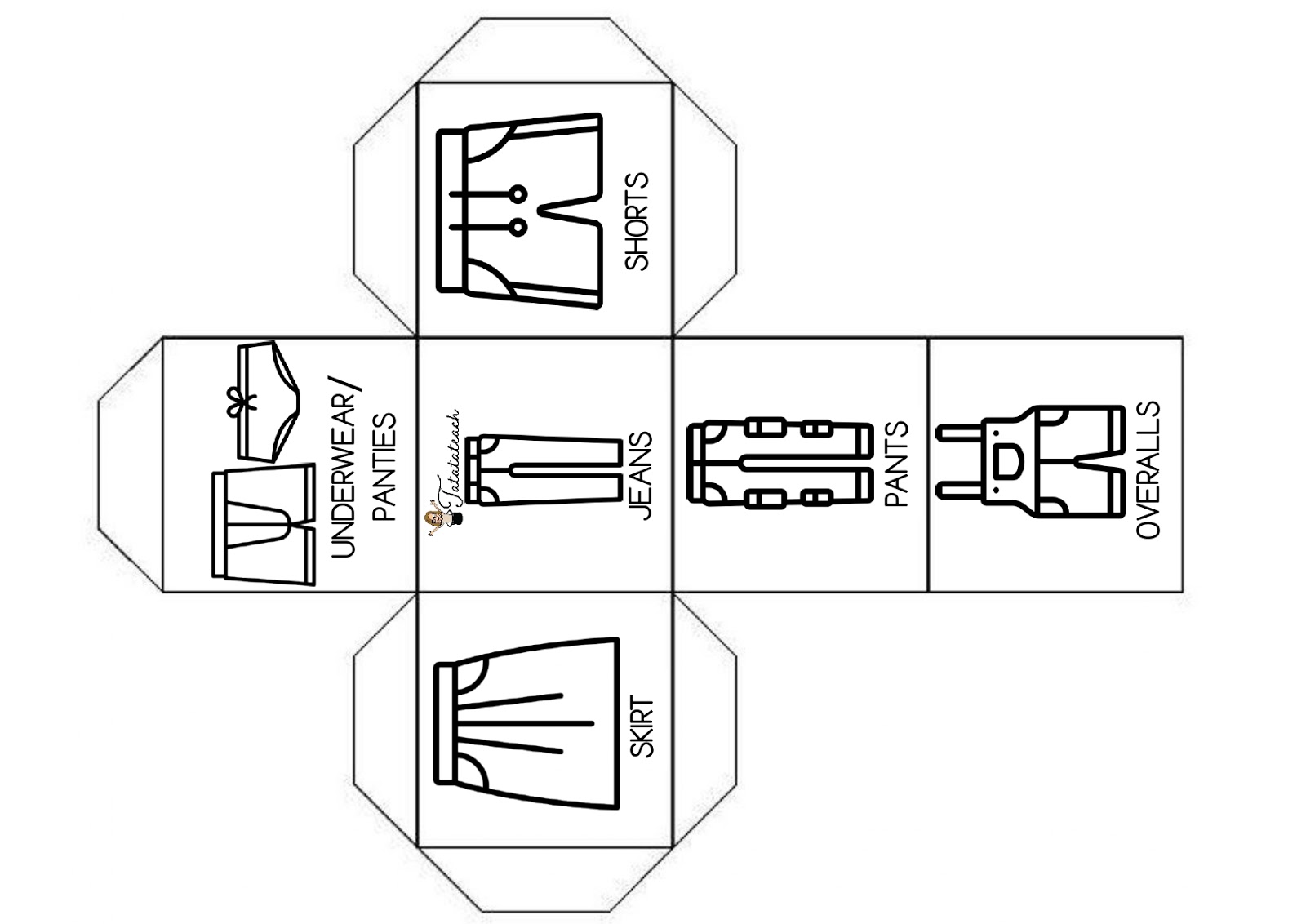 Clothes dice game (final task) (descargables gratuitos en inglés).